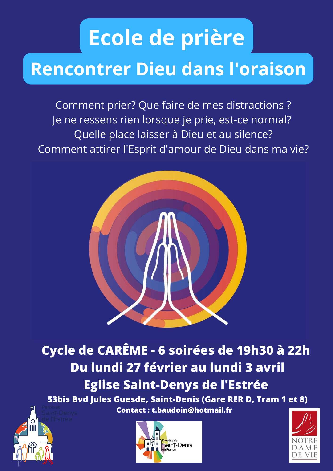 Ecole de prière - rencontrer Dieu dans l'oraison - Pôle Jeunes 93